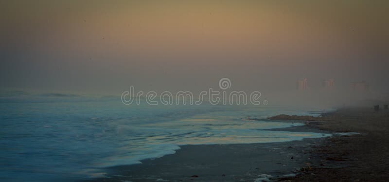 Foggy Morning Over the Atlantic Ocean Stock Image - Image of landscape ...