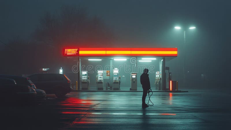 Gas Station Silhouette Stock Illustrations – 9,213 Gas Station ...