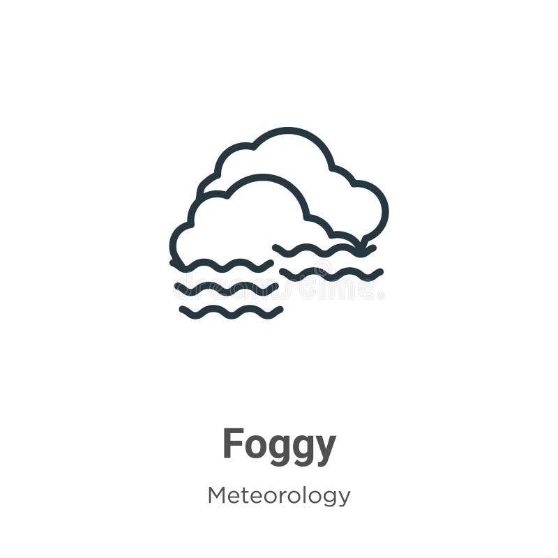 Foggy Outline Vector Icon. Thin Line Black Foggy Icon, Flat Vector ...