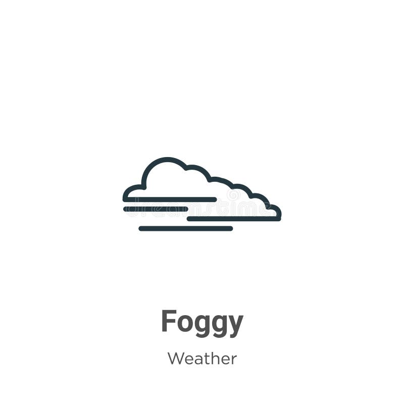 Foggy Outline Vector Icon. Thin Line Black Foggy Icon, Flat Vector ...
