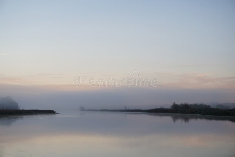 Foggy River stock image. Image of america, blue, mist - 79890225