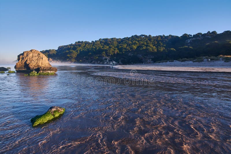 Foggy Sunrise on De`s Bot Beach Stock Photo - Image of north, river ...