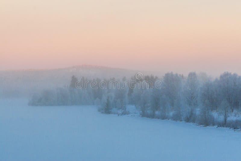 Foggy winter scene. stock image. Image of europe, background - 64378041