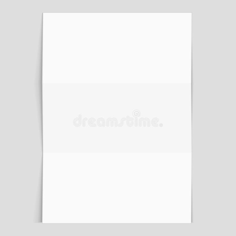 Foglio Bianco Realistico Del Modello Di Carta Illustrazione Vettoriale ...