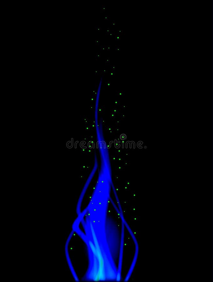 Fogo Azul Com Gren Sparkles Background Ilustração Stock - Ilustração de ...