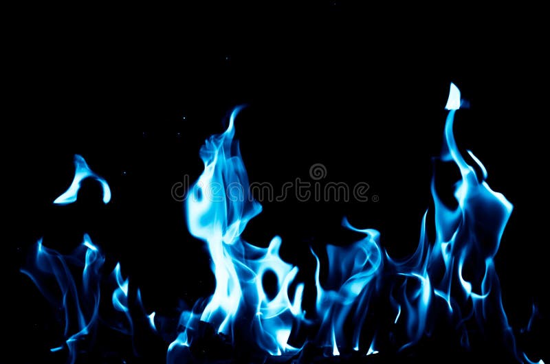 Fogo Da Chama Azul No Fundo Preto Foto de Stock - Imagem de arte, fundo ...