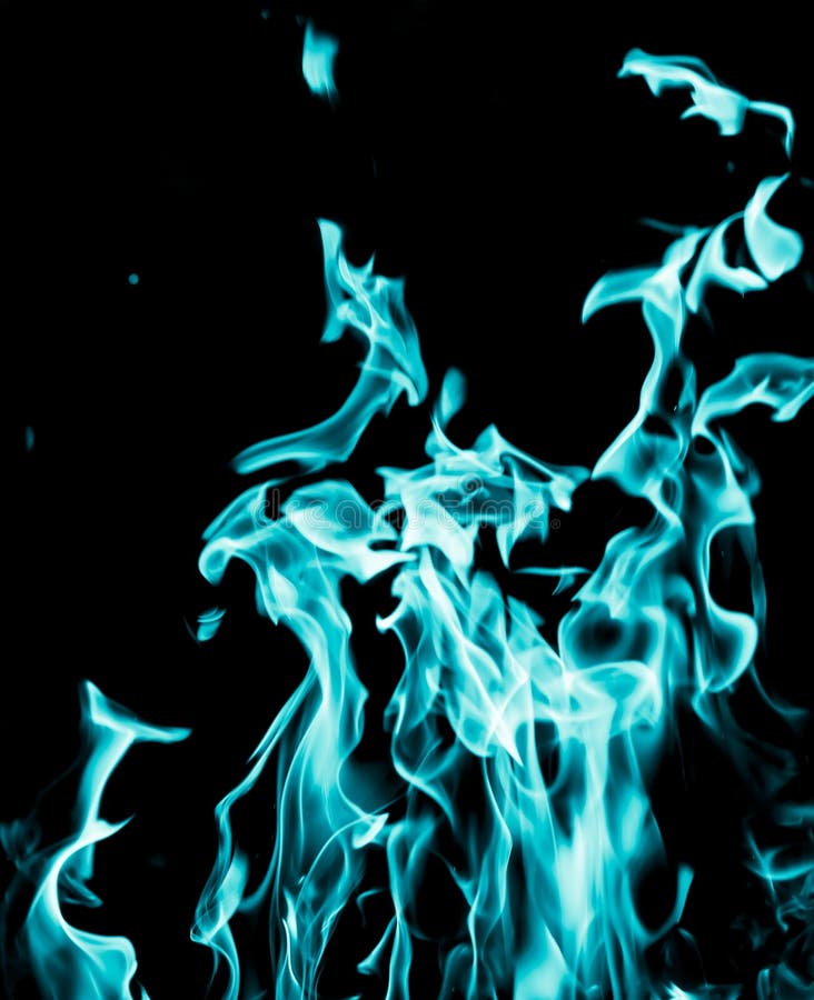 Fogo Da Chama Azul No Fundo Preto Foto de Stock - Imagem de redemoinho ...