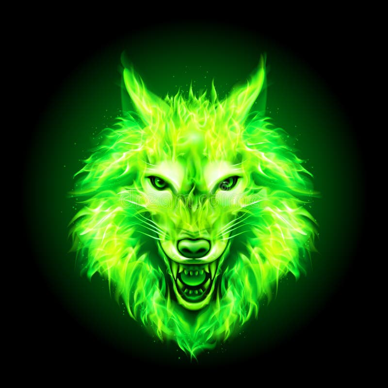 Lobo do fogo ilustração do vetor. Ilustração de alaranjado - 30538598