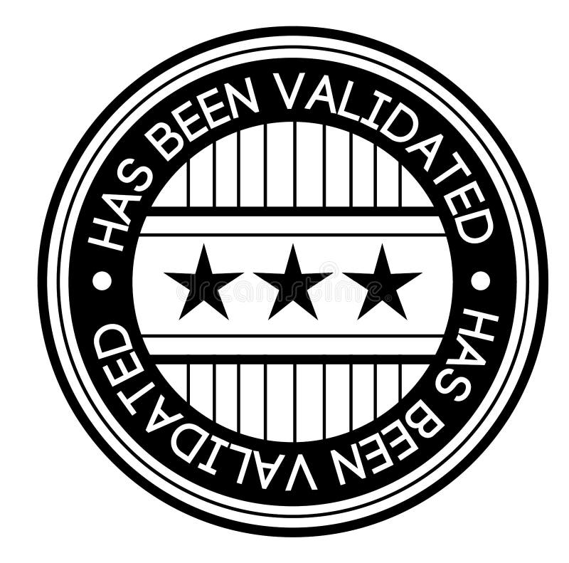 Foi Validado Em Fundo Branco Ilustração Stock - Ilustração de ...