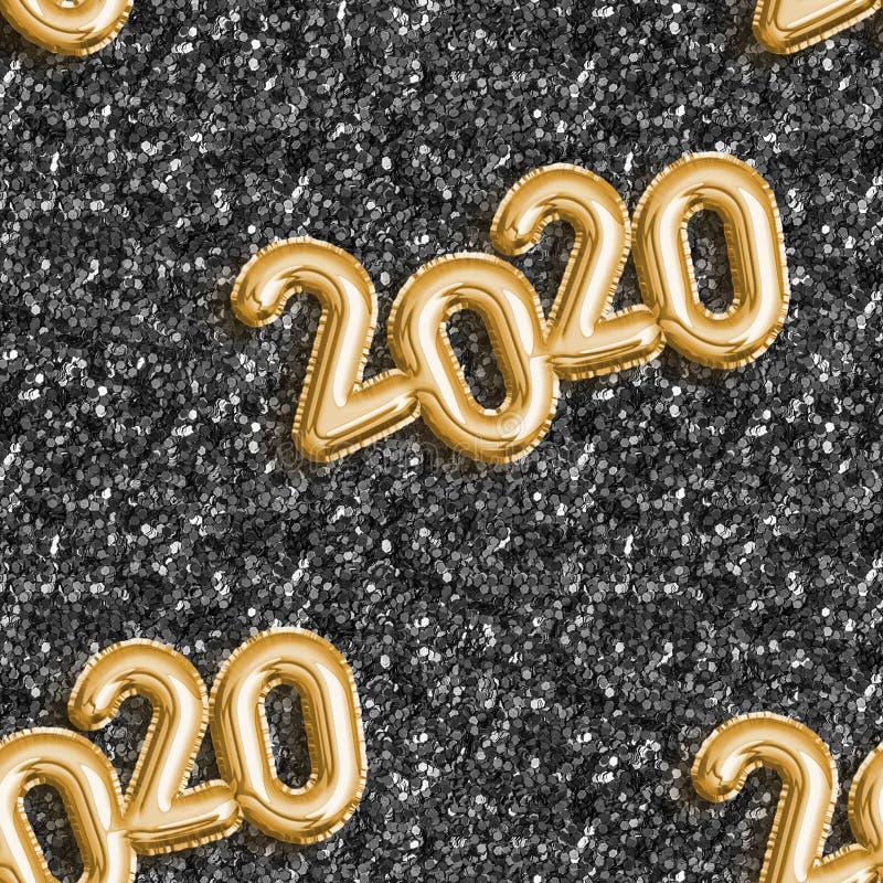 2020 New Year Wallpaper on Blue Glitter Background Stock Illustration ...