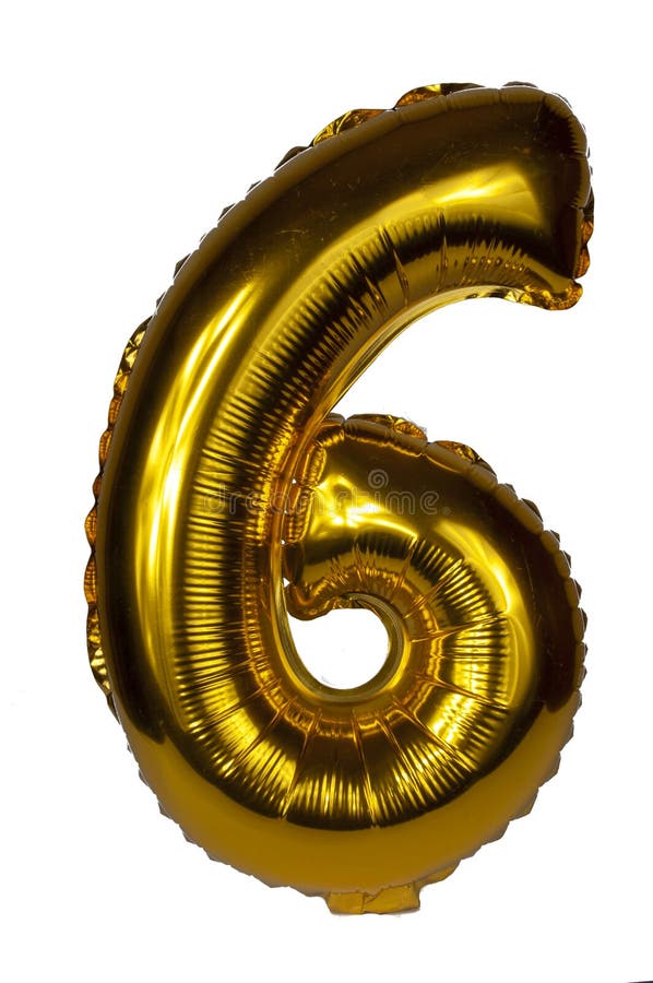 Foil Gold Balloon Number Isolated on the White Stock Image - Image of ...