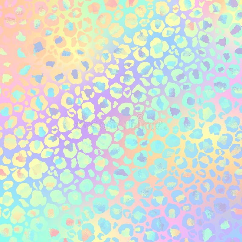 Holographic Leopard Print on Gradient Background Stock Illustration ...