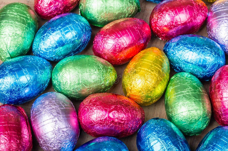 Foil Wrapped Chocolate Easter Eggs Stock Photo - Image of easter ...