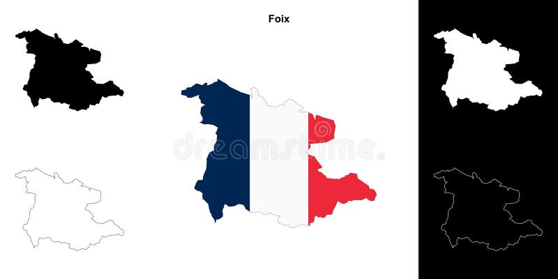 Foix outline map stock vector. Illustration of arrondissement - 361898800