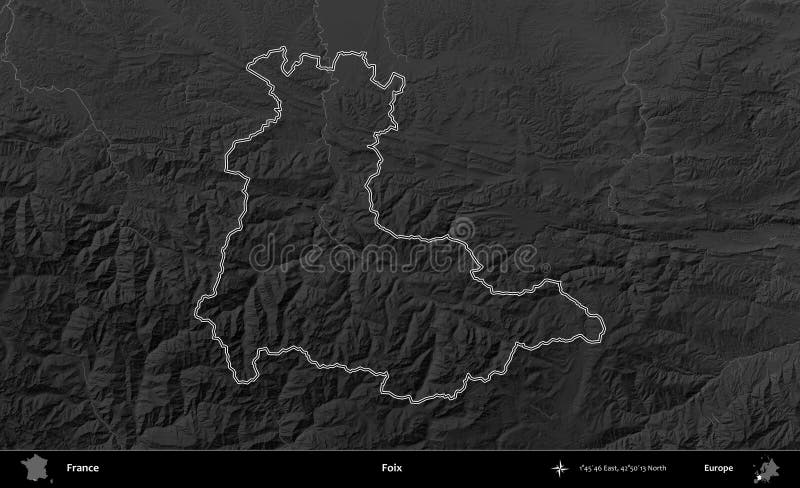 Foix Outlined, France. Grayscale Stock Photo - Image of escaldes ...