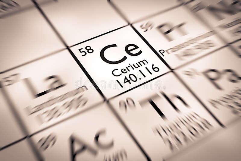 Fokus Auf Cer-chemischem Element Stockbild - Bild von zahl, graphik ...