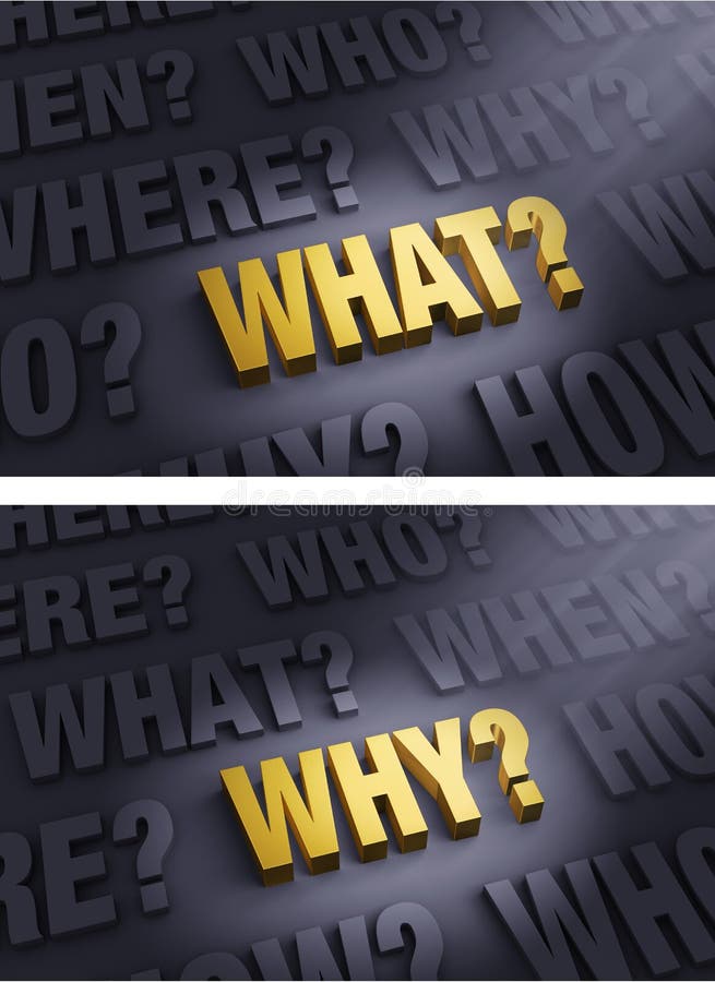 Konzentrieren Sie Sich Darauf, Was? Und Warum? Zu Fragen Stock ...