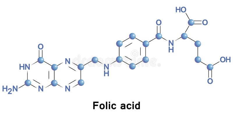 Fórmula Química Molecular Do ácido Fólico No Fundo Isolado Vitamina B9 ...