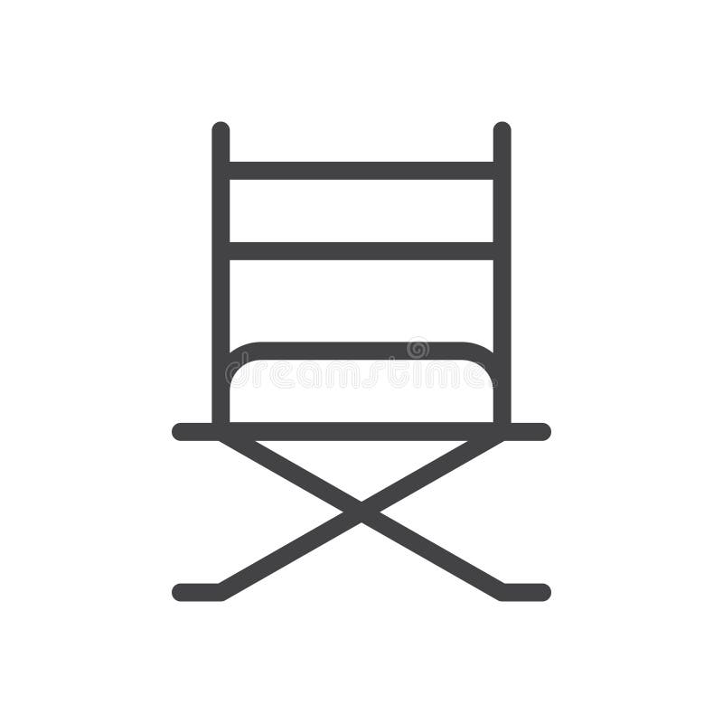Fold Chair Icon Thin Outline Art Symbol Stock Vector - Illustration of ...