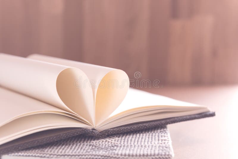 Fold Heart Paper in Heart Shape on Wood Background,retro Filter Effect ...