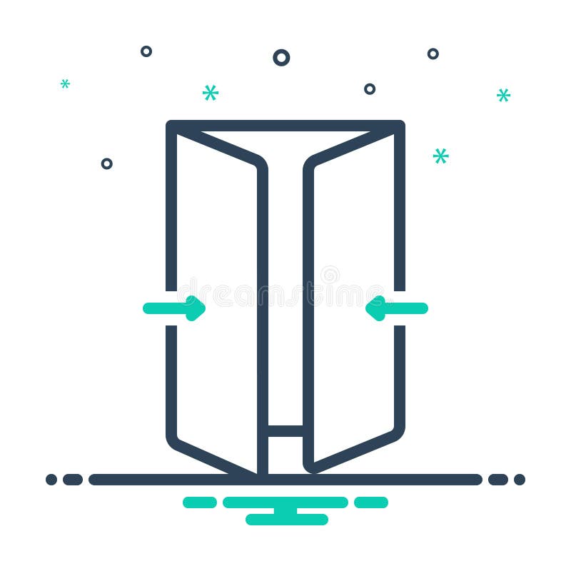 Mix Icon for Fold, Door and Opposite Stock Vector - Illustration of ...