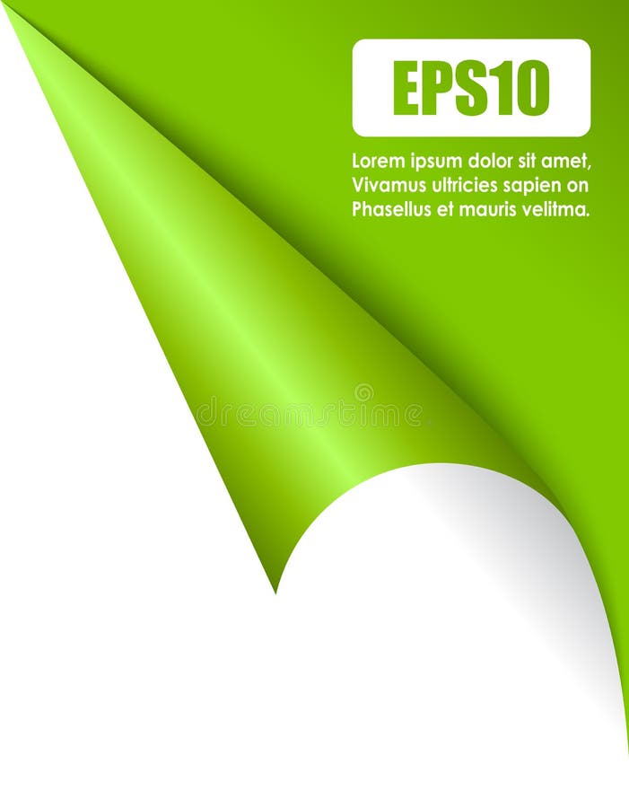 Fold page corner stock vector. Illustration of green - 47160407