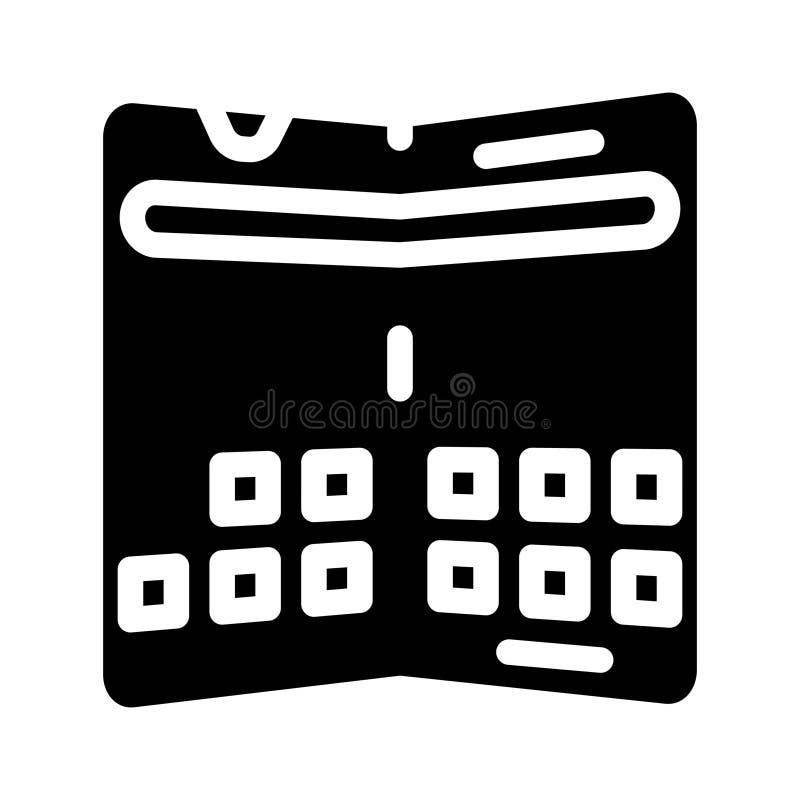 Foldable Electronics Future Technology Glyph Icon Vector Illustration ...