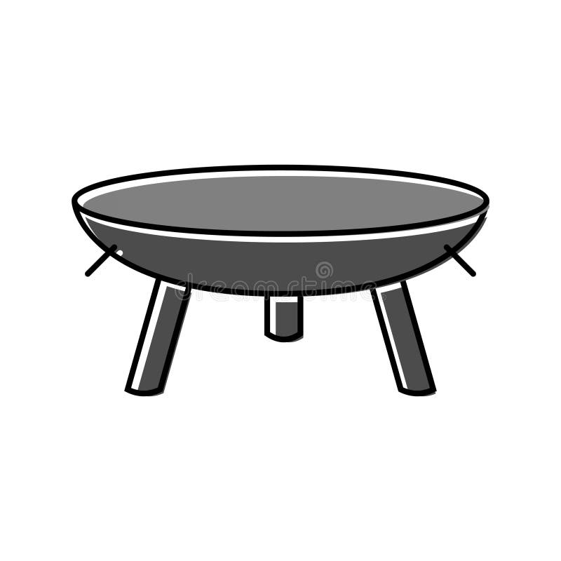 Foldable Fire Pit Glamping Color Icon Vector Illustration Stock Vector ...