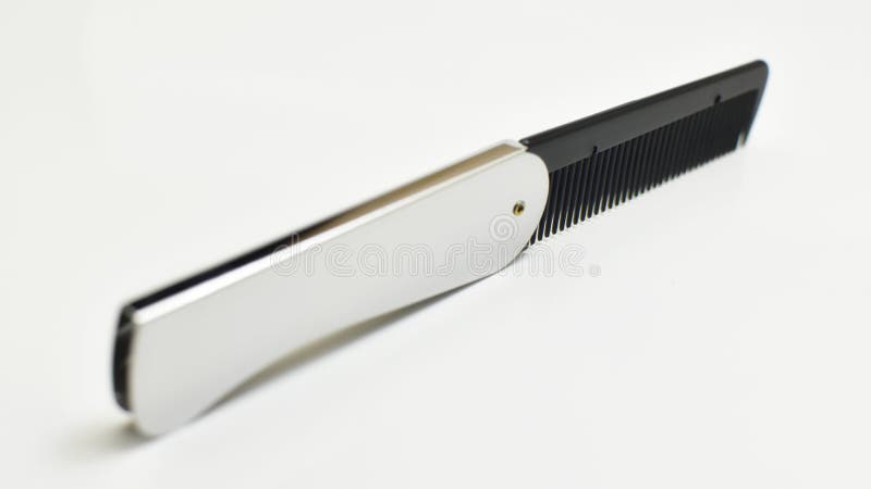 Folding Pocket Comb with Metal Handle Stock Image - Image of folding ...