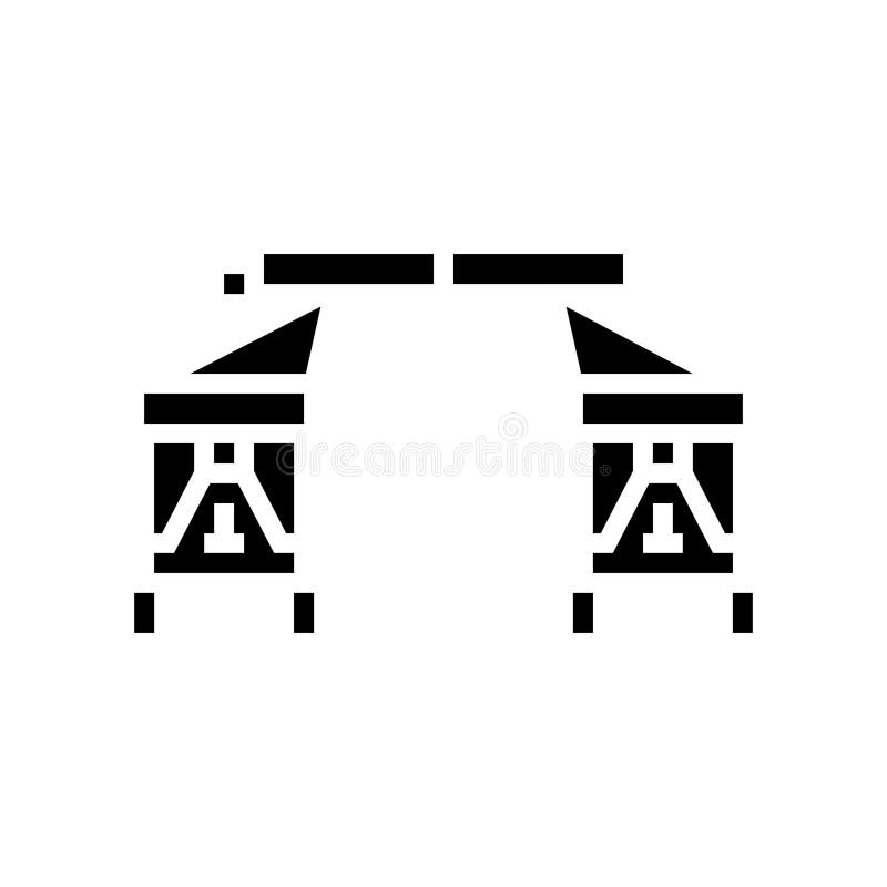 Foldable Picnic Table Glamping Glyph Icon Vector Illustration Stock ...
