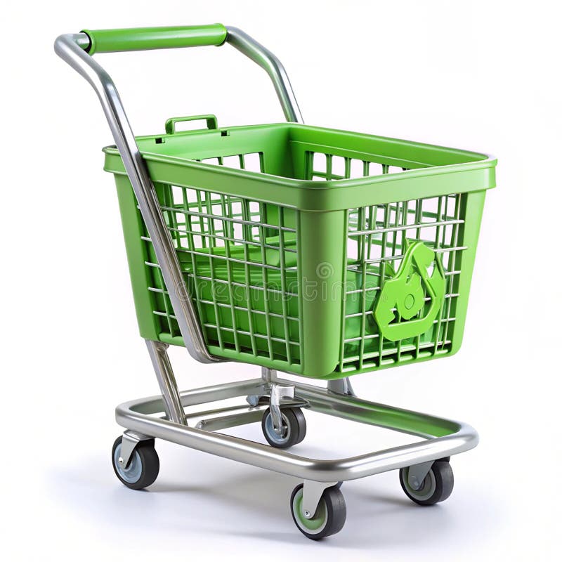 Foldable Shopping Cart with Recycled Plastic Stock Illustration ...