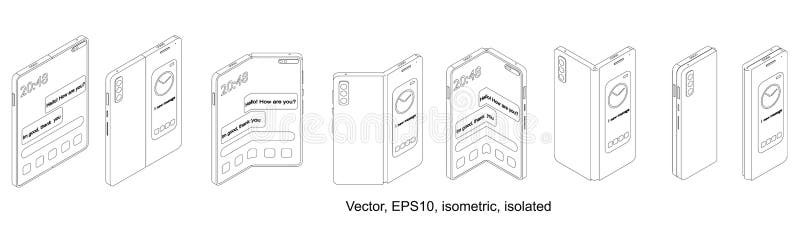 Foldable Smart Phone Vector Stock Illustrations – 355 Foldable Smart ...