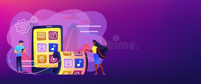 Foldable Smartphone Concept Banner Header. Stock Vector - Illustration ...