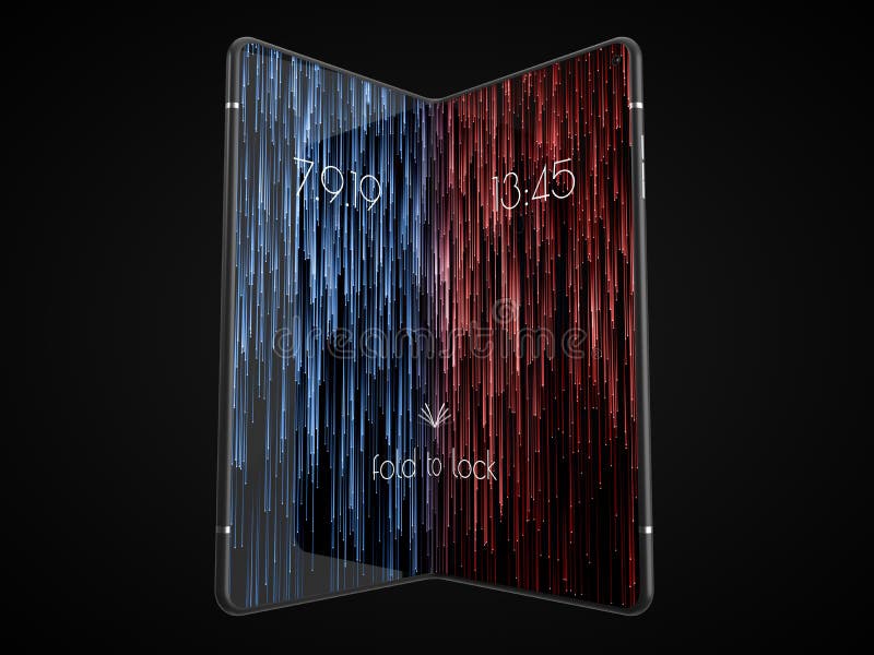 Foldable Smartphone Modern Design. Telephone and Tablet Hybrid. 3d ...