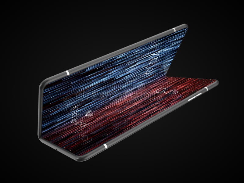 Foldable Smartphone Modern Design. Telephone and Tablet Hybrid. 3d ...