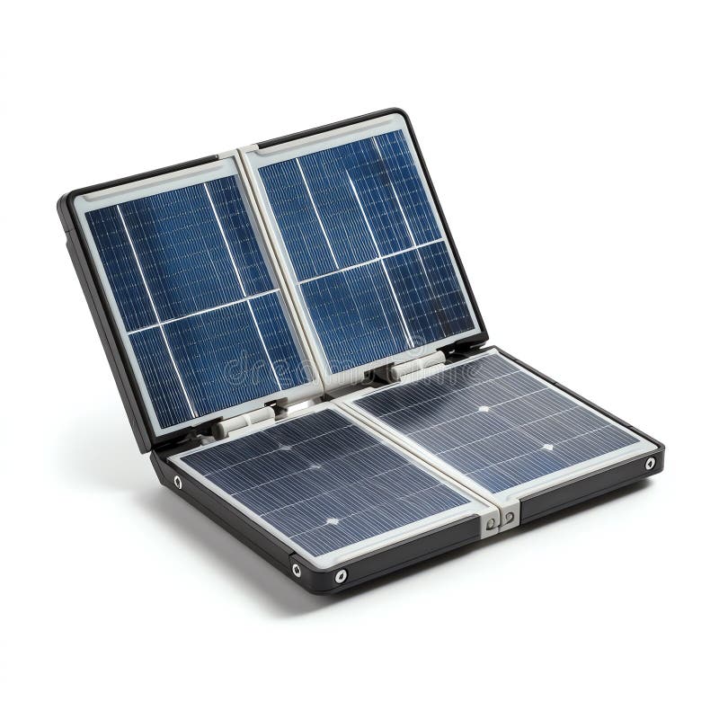 Foldable Solar Panel Device for Portable Power Generation Stock Photo ...
