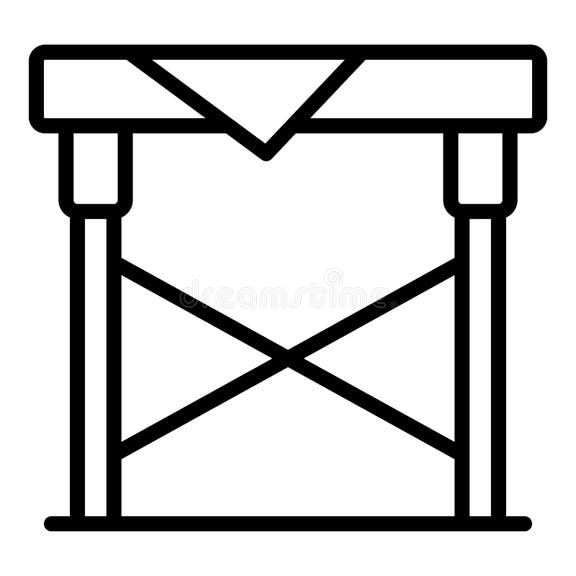 Foldable Table Icon Outline Vector. Folding Bench Stock Vector ...
