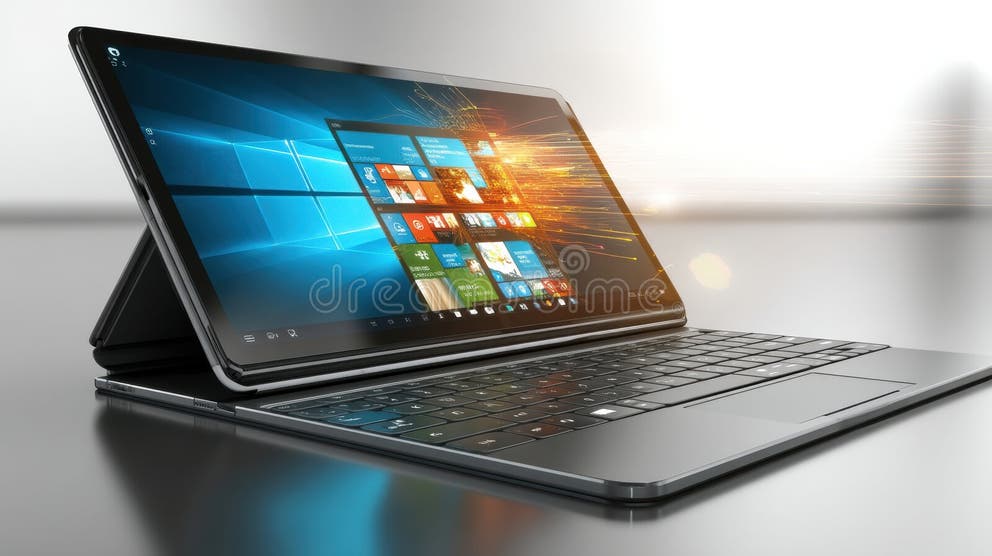 Foldable Touchscreen Tablet Transforming into a Laptop Enhances ...