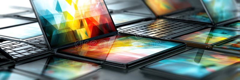 Foldable Touchscreen Tablet Transforming into a Laptop with Vibrant ...