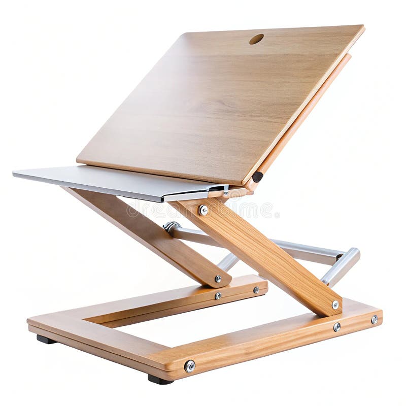Foldable Wooden Laptop Stand with Adjustable Height Stock Illustration ...