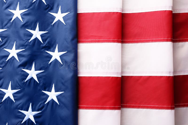 Folded American Flag As Background, Closeup. National Symbol Stock ...