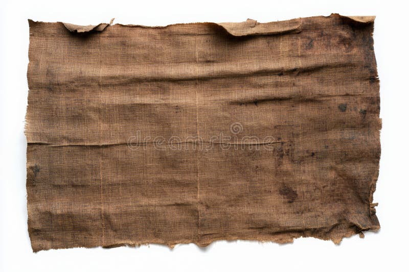Folded Ancient Brown Papyrus Sheet on White Background. Stock ...