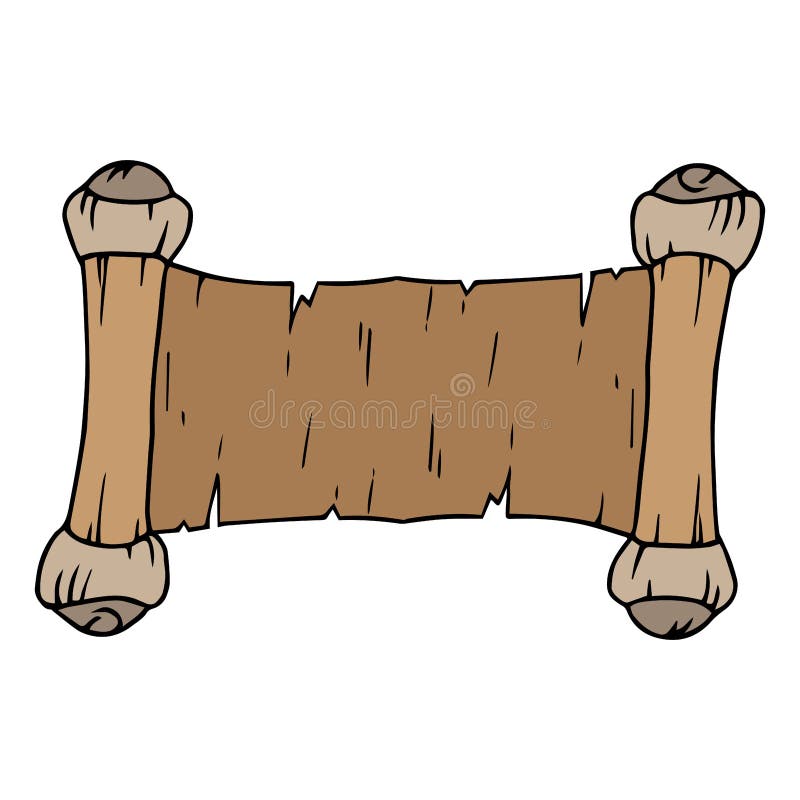 Scroll. Folded Ancient Scroll. Old Parchment. Hand Drawn Intage Paper ...