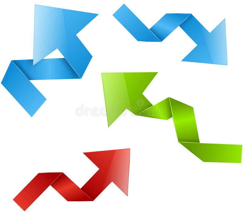 Folded Arrows stock vector. Illustration of shadow, loop - 61603008