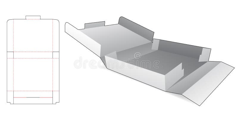 Folded Bakery Tin Box Die Cut Template Stock Vector - Illustration of ...