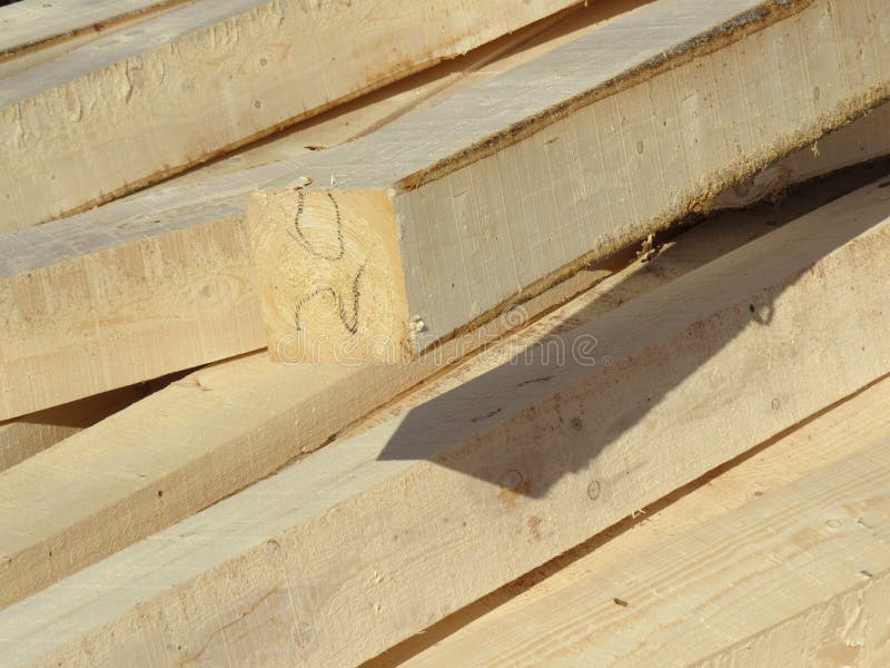 The Folded Beam for Construction Stock Photo - Image of timber, wood ...