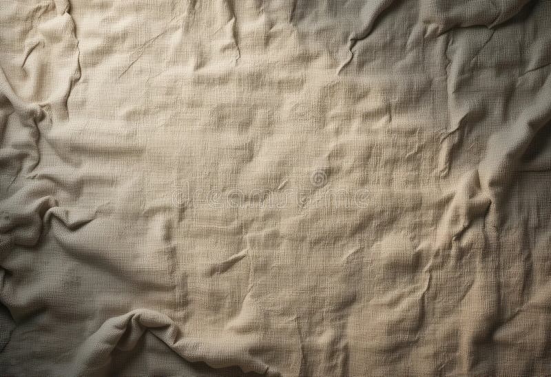 Folded Beige Linen Fabric with Soft Natural Light Stock Image - Image ...