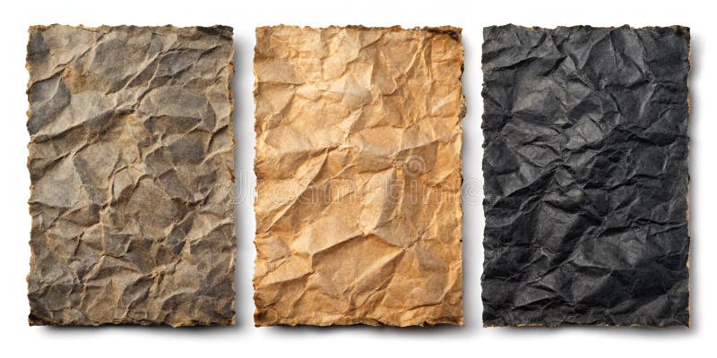 Folded Black Grunge Paper Texture with Torn Effects Stock Illustration ...