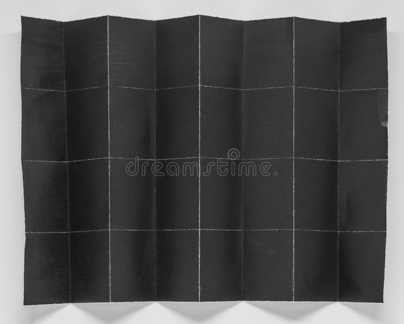 Folded Black Paper in 4 Parts with White Background Stock Photo - Image ...