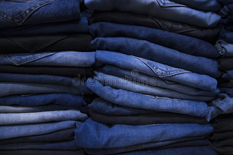 Folded Blue Jeans Pants Isolated White Background Stock Photo - Image ...